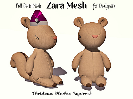 Second Life Marketplace - ZM - Christmas Plushie Squirrel - FULL PERM ...